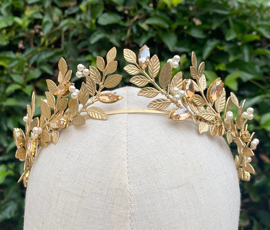 Halo Crown - Wreath Crown - Laurel Wreath Crown Bridal Tiara - Greek Crown - Bridal Crown ...