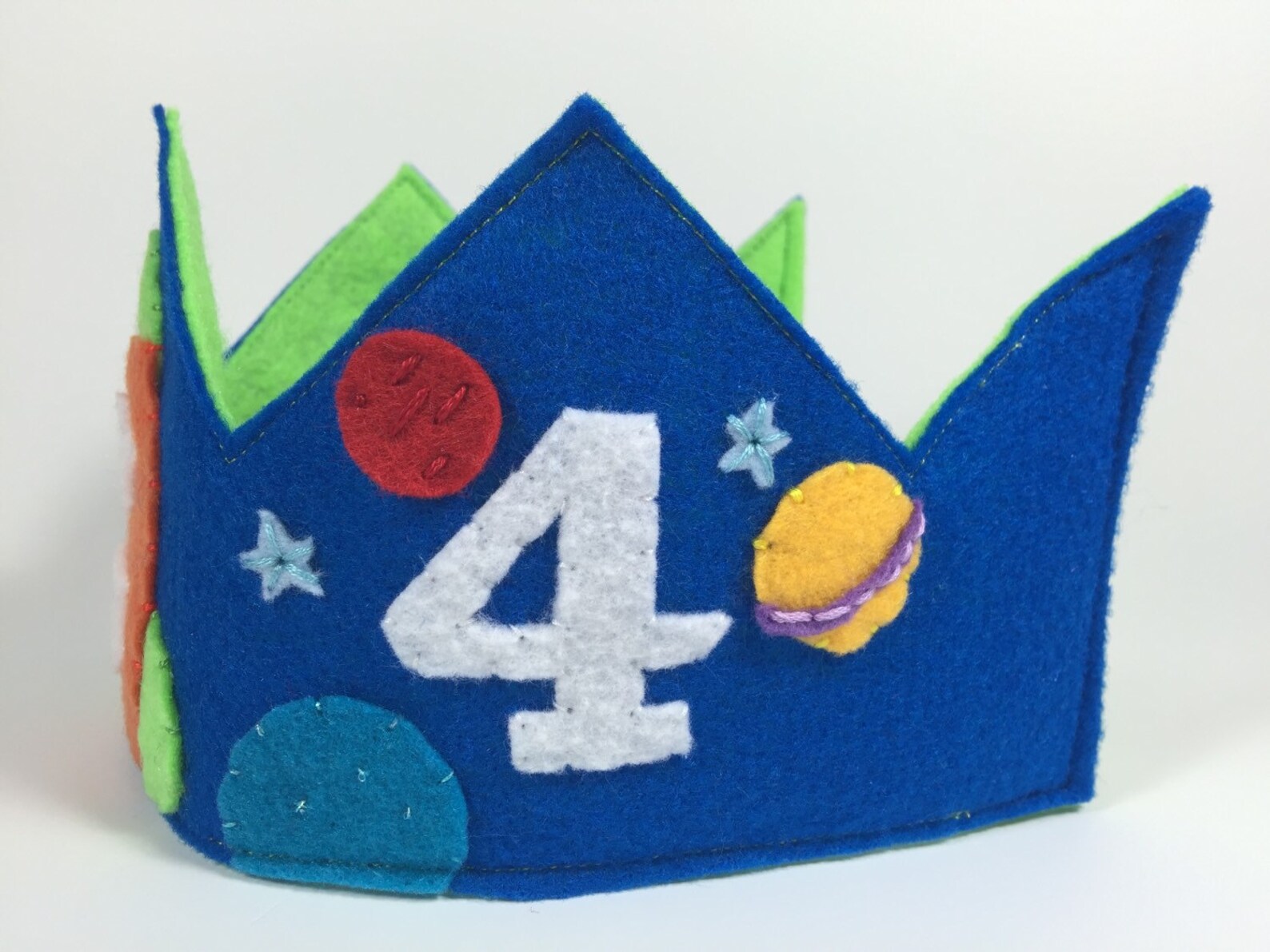 Rocketship -space Themed Personalized Felt Birthday Crown -outer Space ...