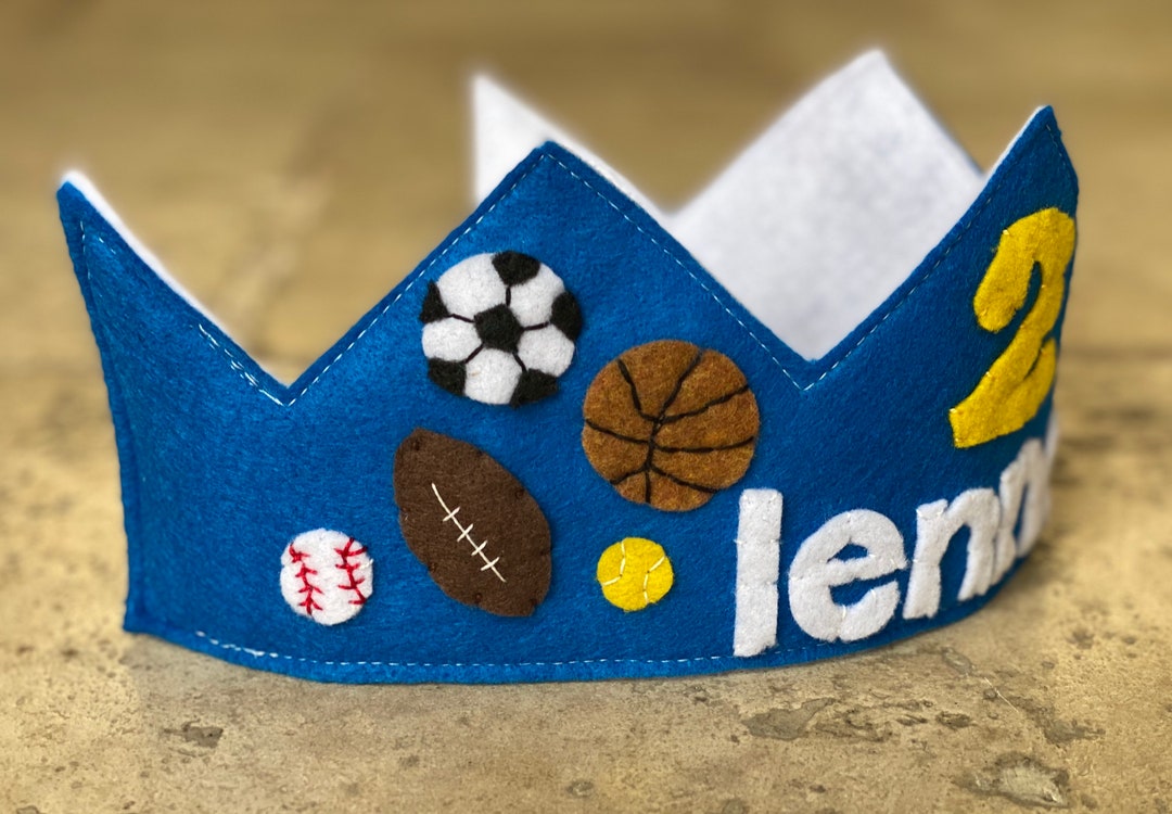 Sport Themed Felt Birthday Crown - Smash Cake Crown - Etsy