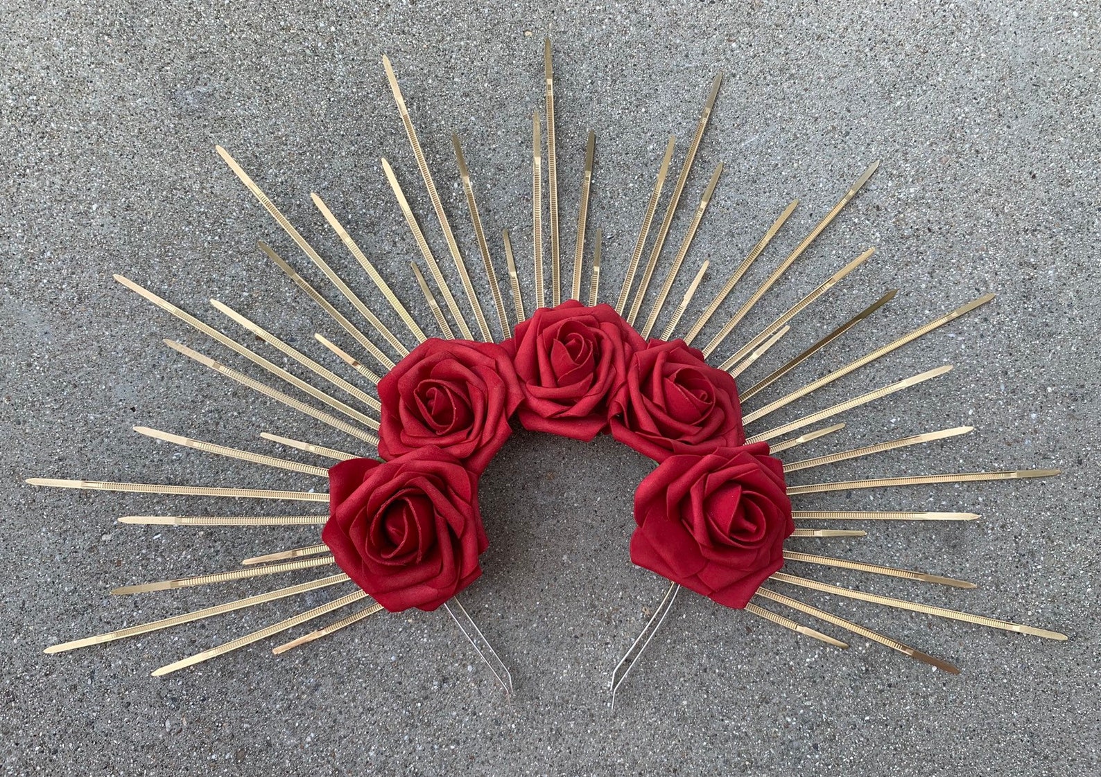 Halo Crown Sunburst Crown Roses Crown Rose Halo RED - Etsy UK