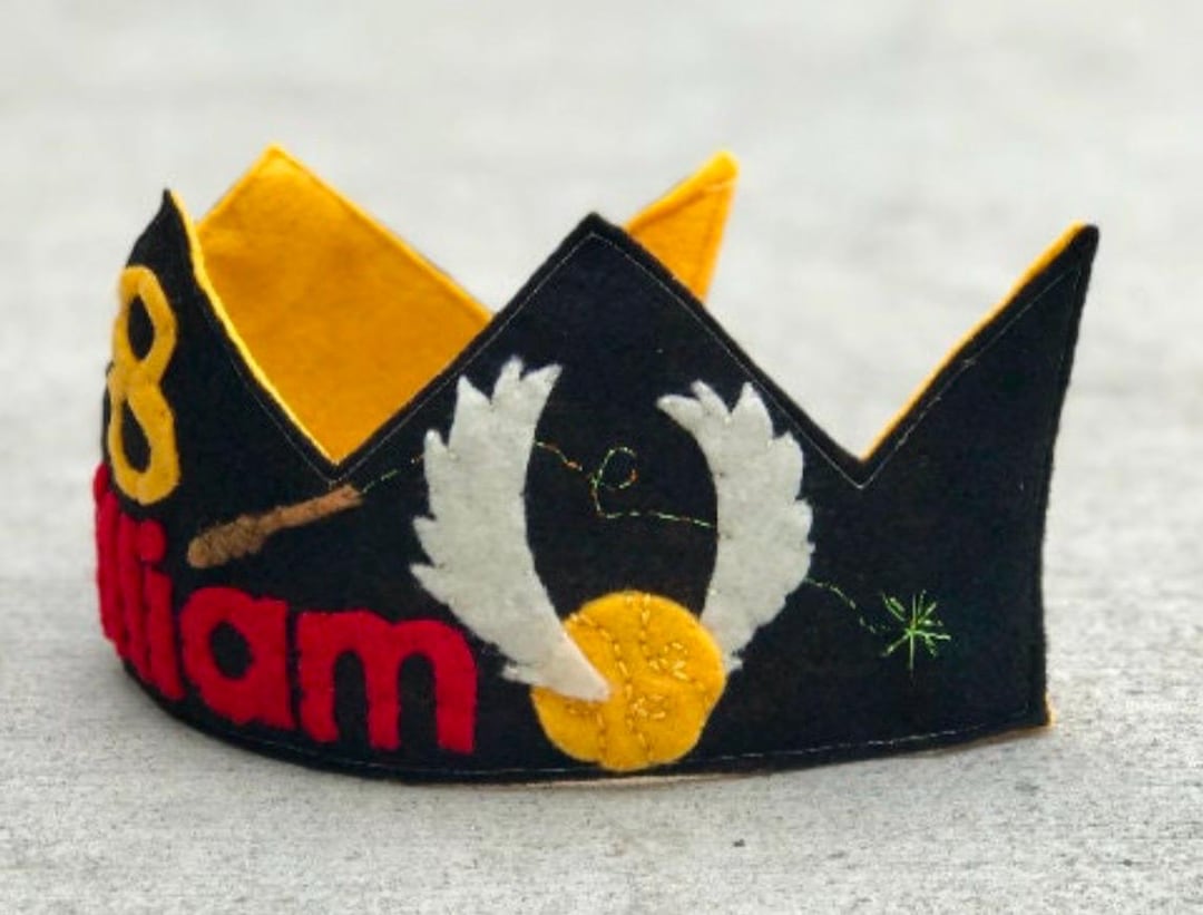 Boy Wizard Personalized Felt Crown - Hogwarts Crown - Hogwarts Party ...