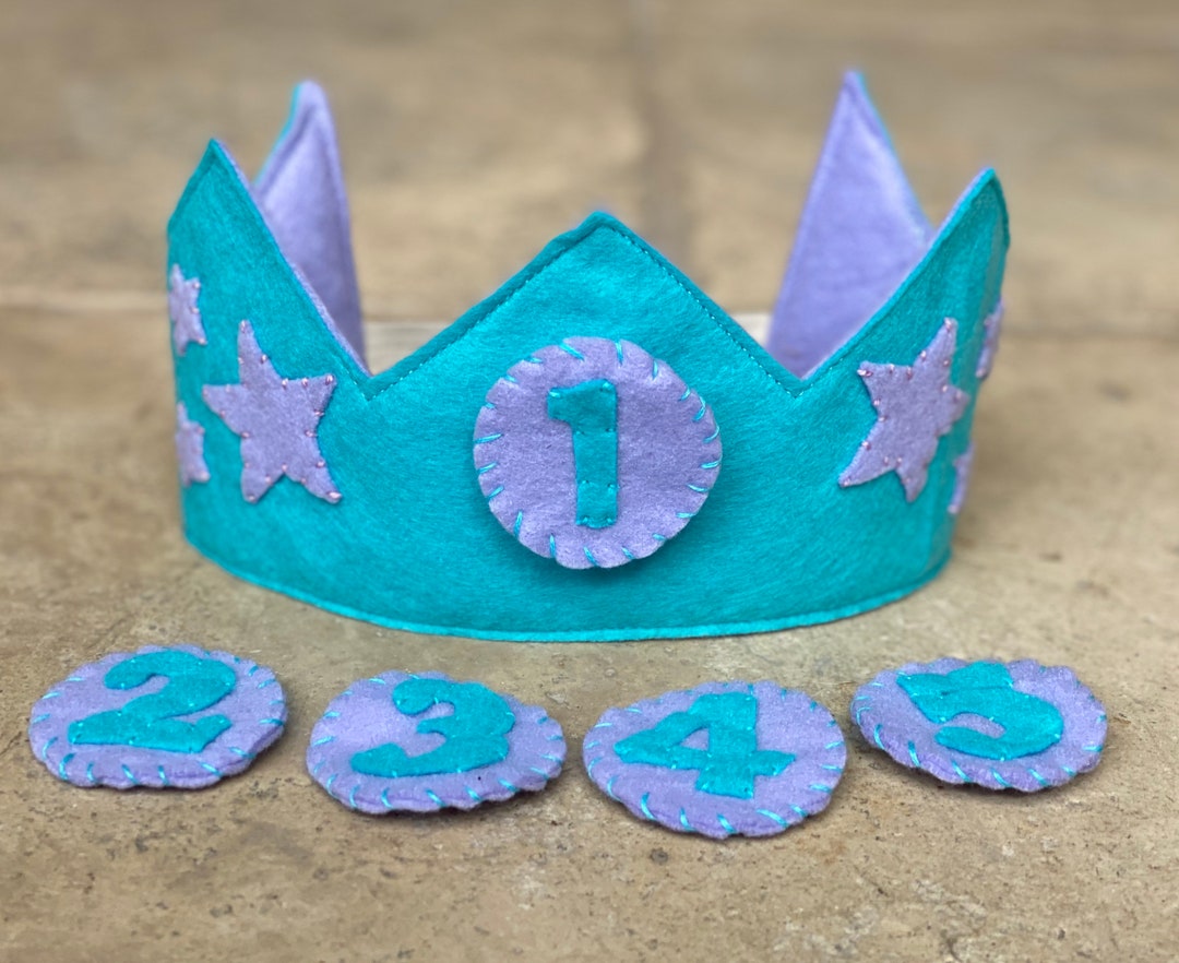 Personalized Felt Birthday Crown, Multiple Numbers - Etsy