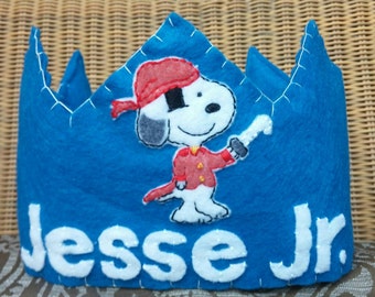 Snoopy Crown Personalized Felt Birthday Crown Snoopy - Etsy