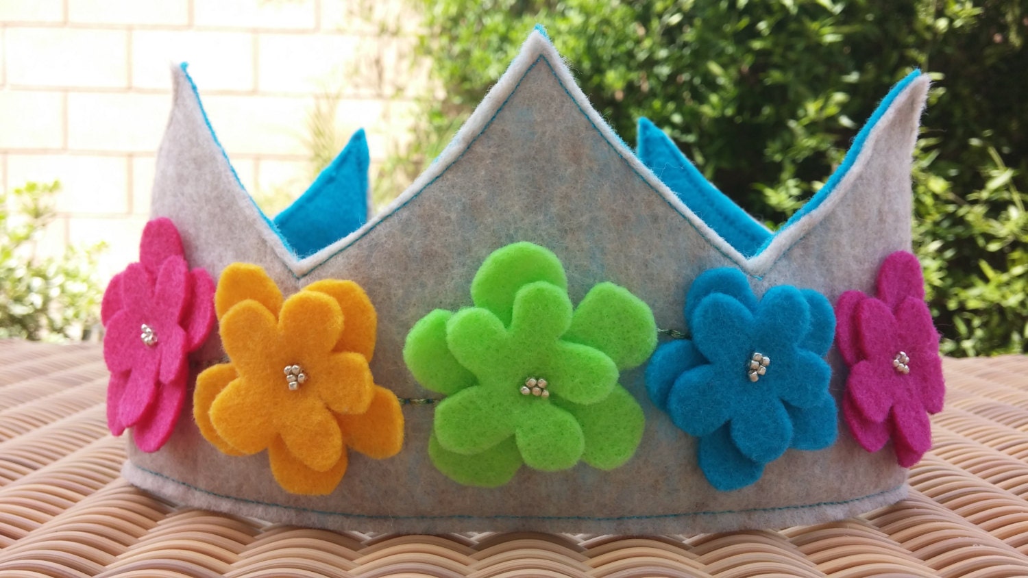 Rainbow Flowers/diamonds Birthday Crown - Etsy