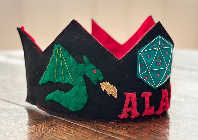 Dungeons and Dragons Themed Felt Birthday Crown - Dnd Theme Birthday ...