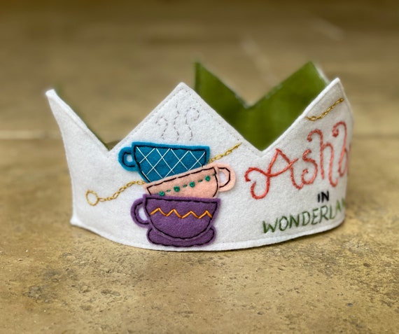 Girls Felt Birthday Crown Alice in Wonderland theme crown Toys & Games ...