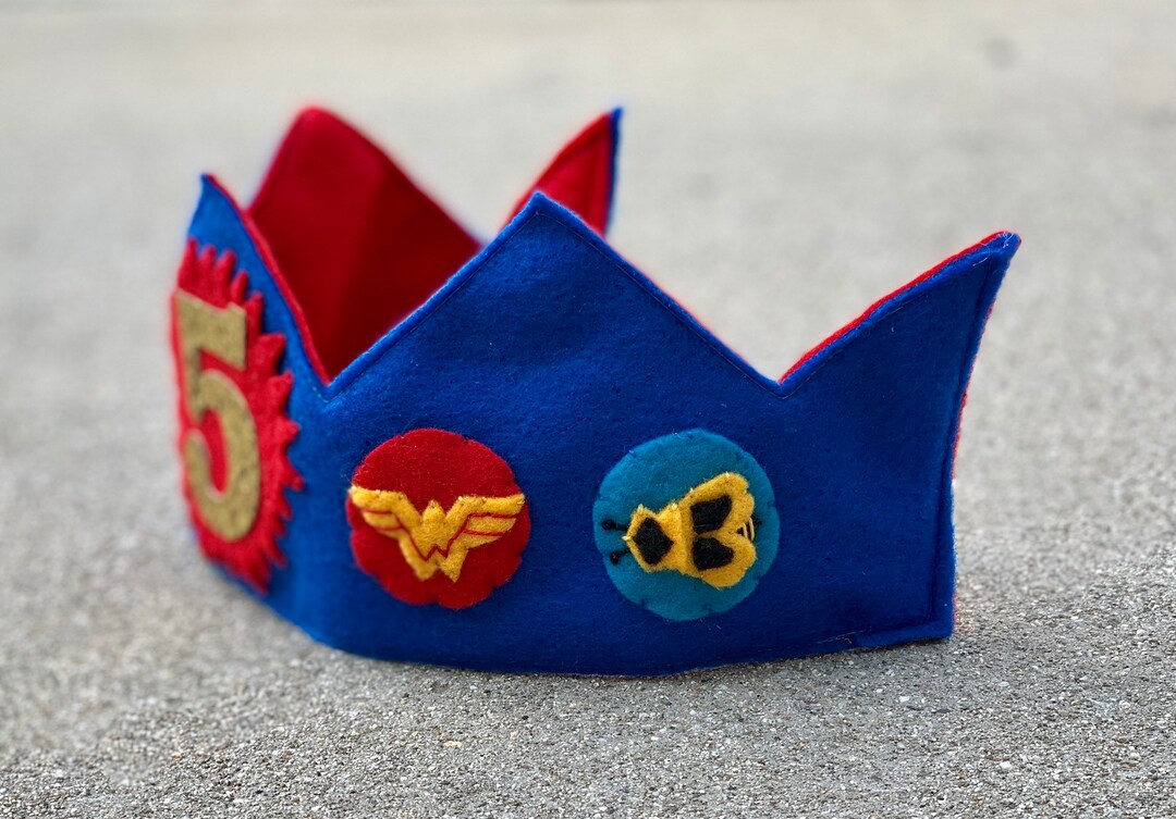 Superhero Theme Felt Birthday Crown - Etsy