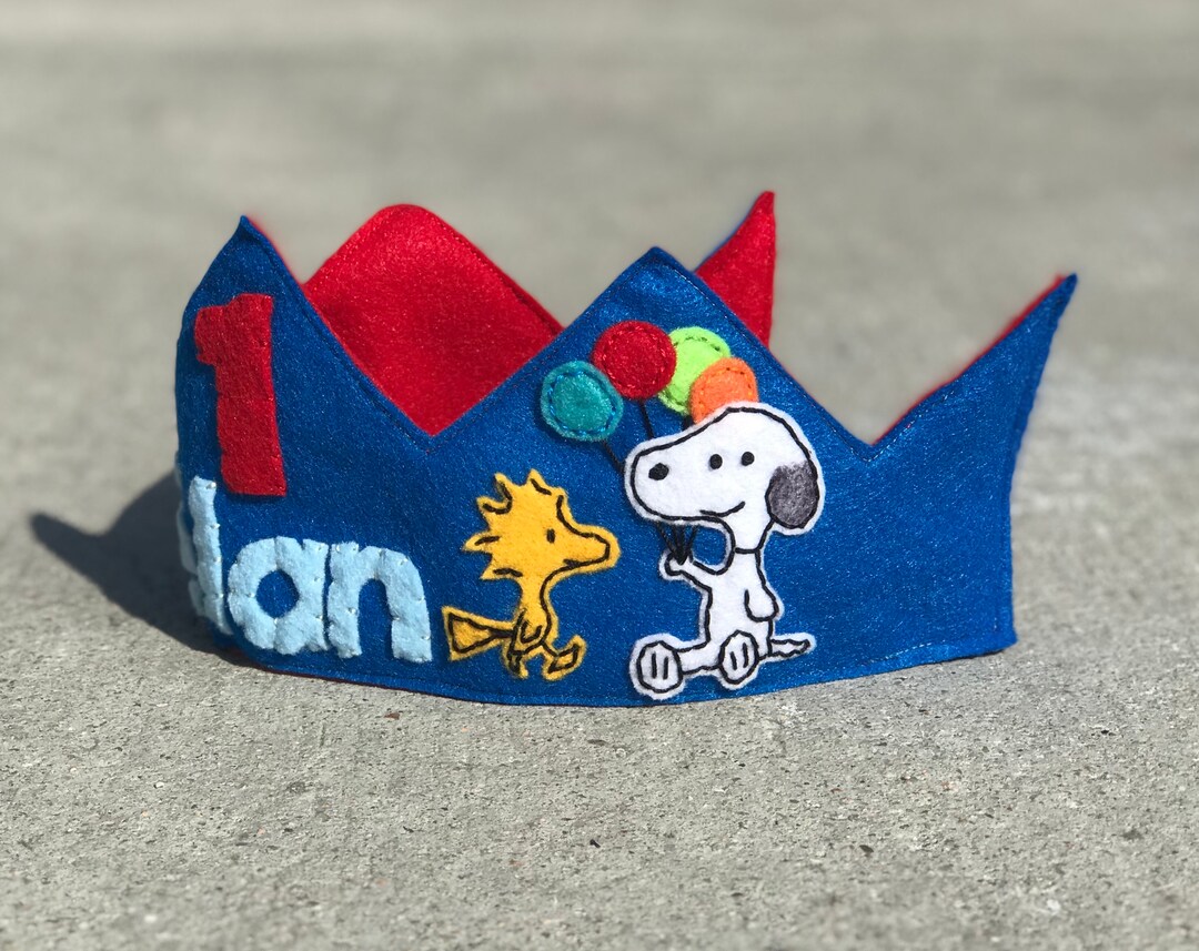 Peanuts Theme Felt Birthday Crown || Charlie Brown || Woodstock ...