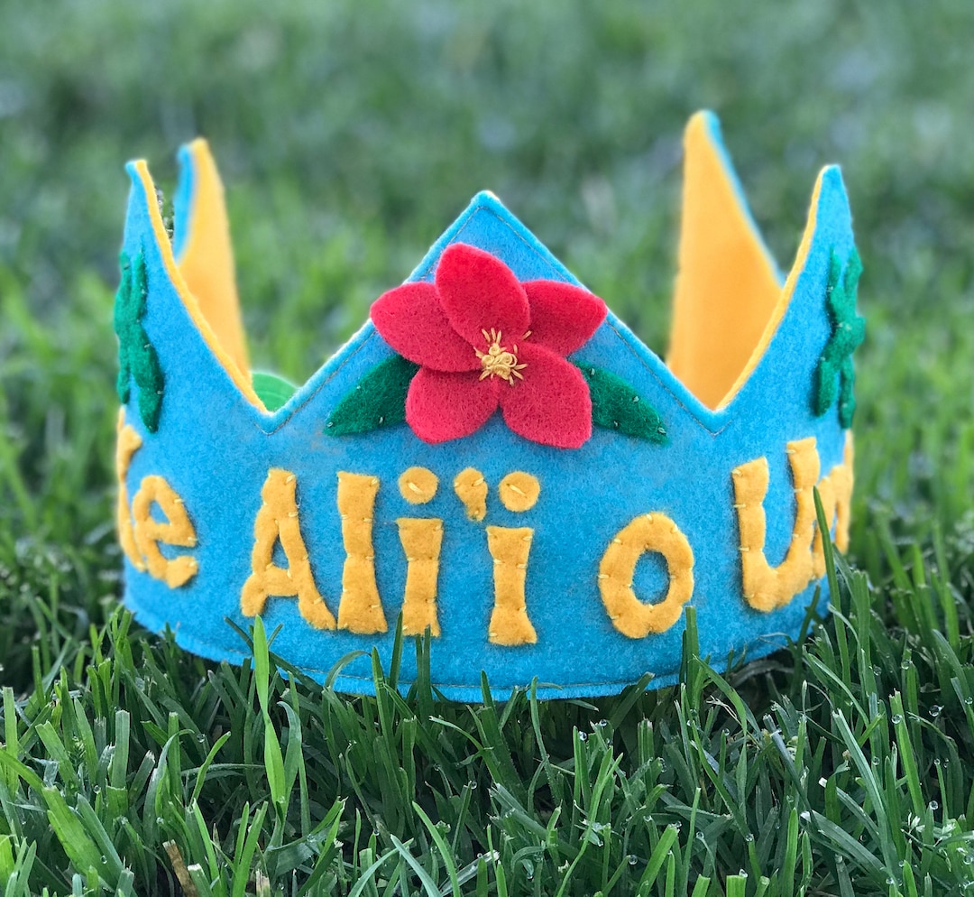 Hawaiian Themed Personalized Felt Birthday Crown Hawaiian Party - Etsy