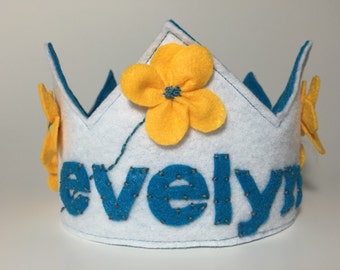 Nature Themed Girls Felt Crown Birthday Crown Spring Crown - Etsy