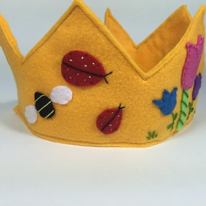 Spring Themed Girls Felt Crown, Birthday Crown - Etsy