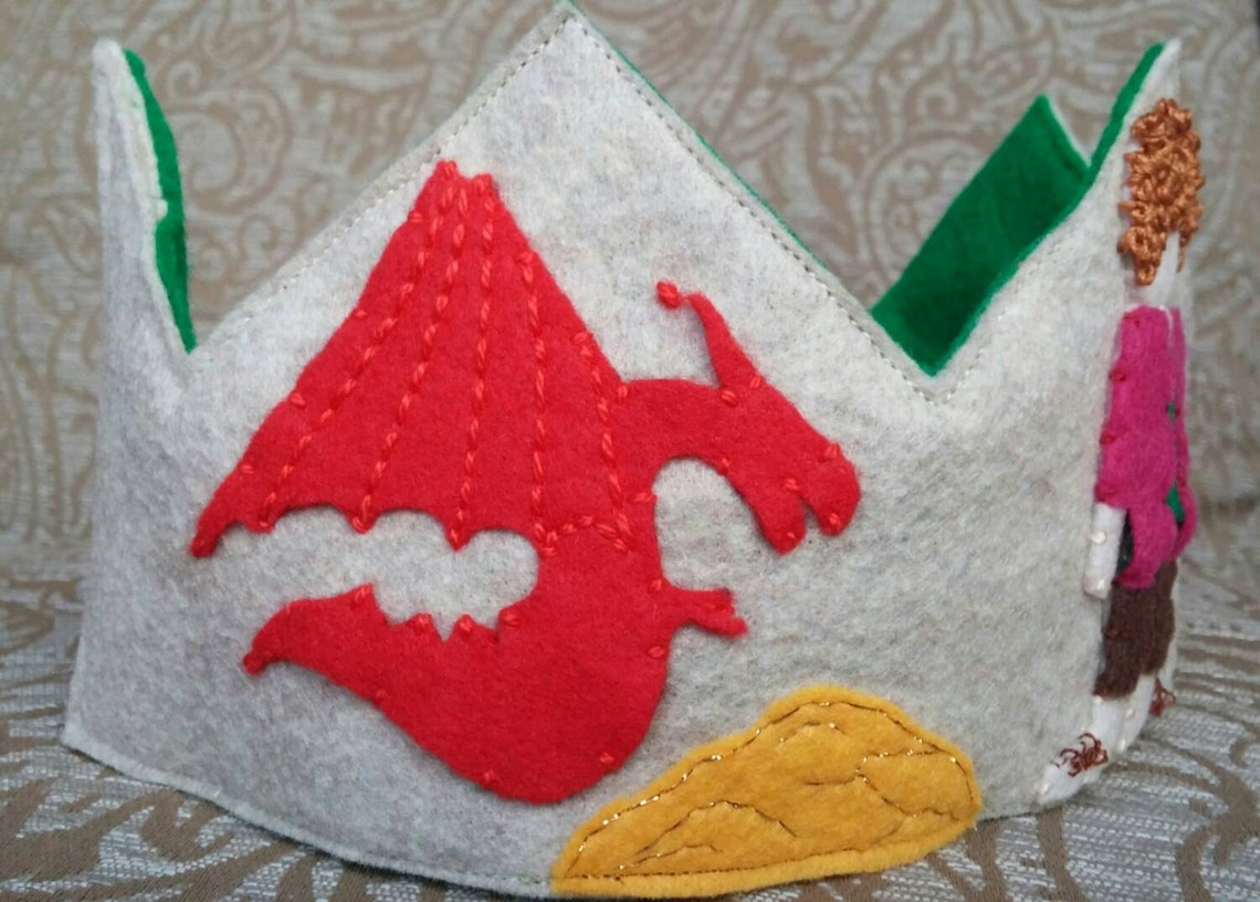 Fantasy Elf Felt Birthday Crown - Smash Cake - Dragon Birthday Crown - Etsy