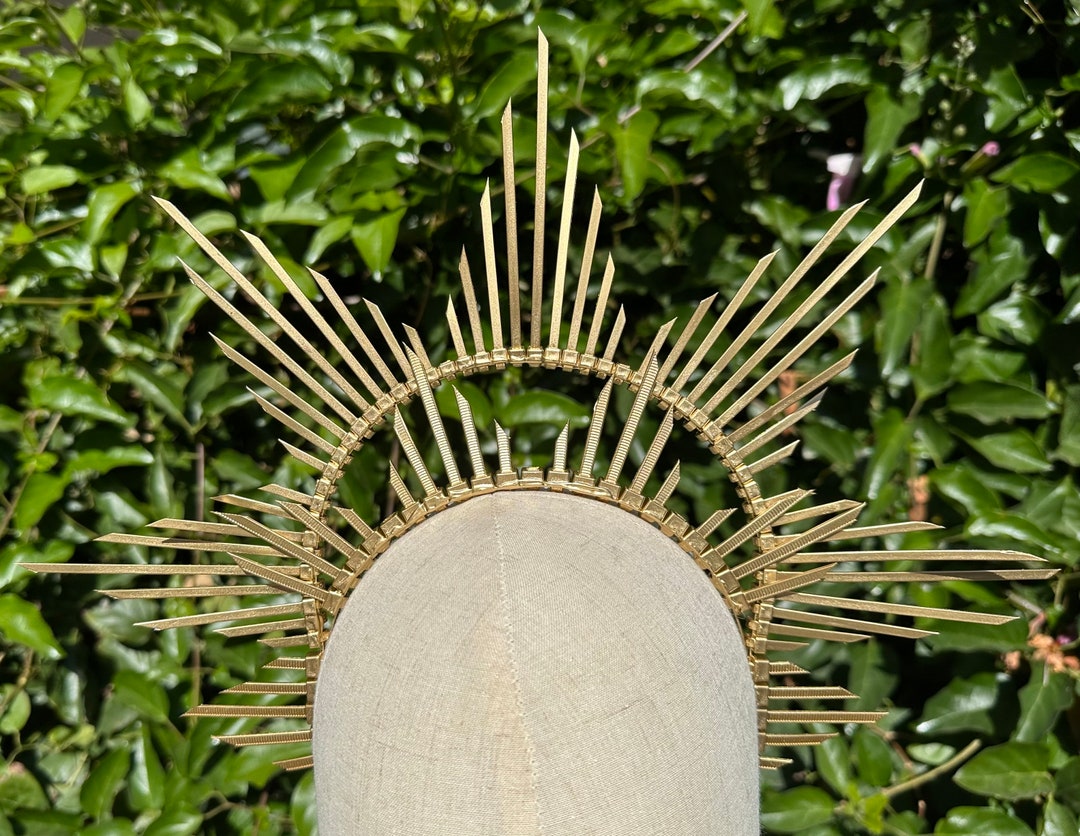 Halo Crown, Sunburst Crown, Gold Halo Crown, Halo Headpiece, Gold Crown ...