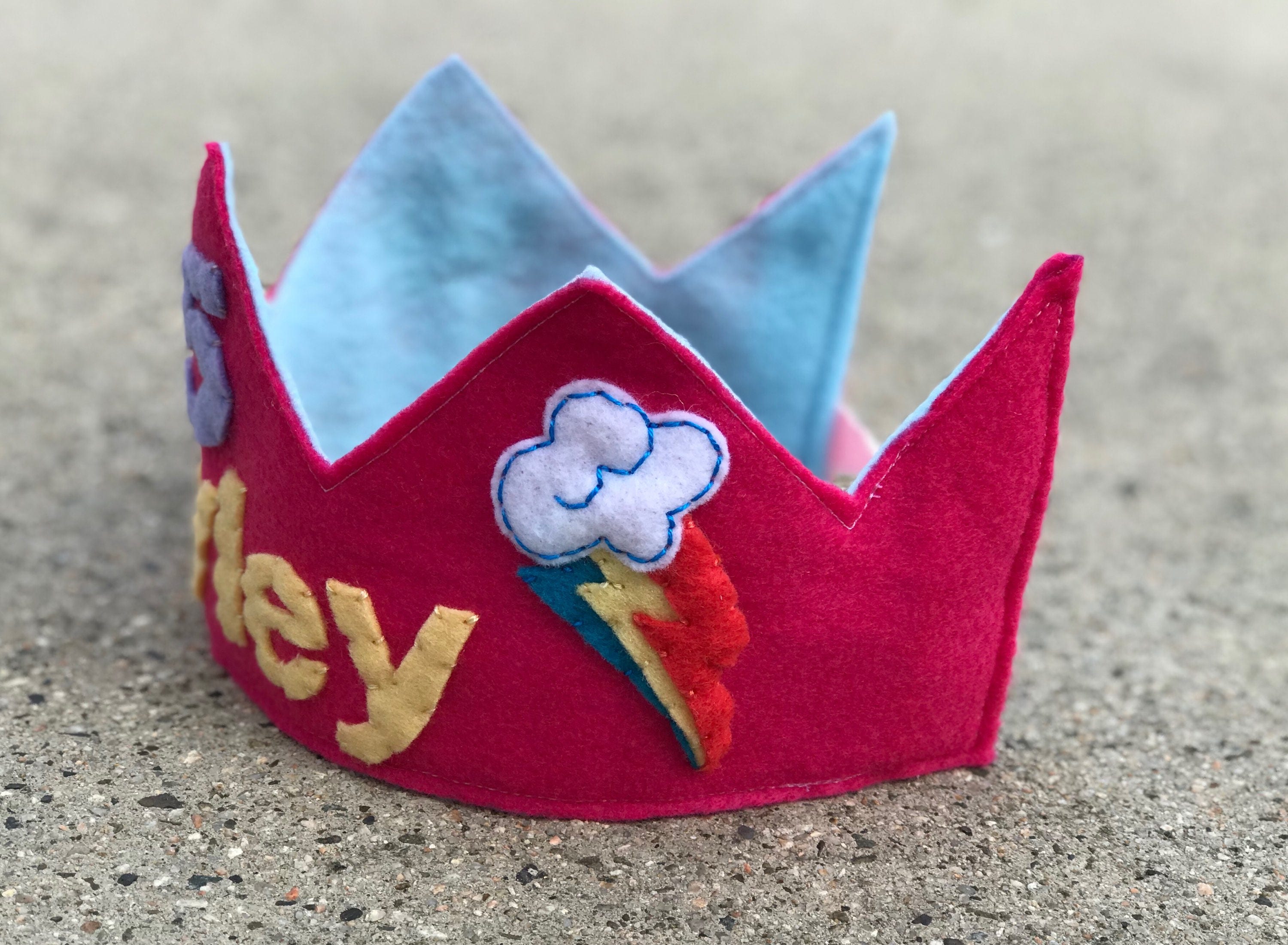 My Little Pony Themed Personalized Felt Birthday Crown - Rainbow Dash ...