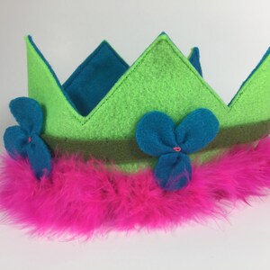 Trolls Themed Felt Crown - Trolls Birthday - Princess Poppy Birthday ...