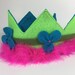 Trolls Themed Felt Crown - Trolls Birthday - Princess Poppy Birthday ...