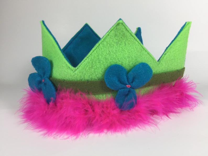 Trolls Themed Felt Crown Trolls Birthday Princess Poppy - Etsy