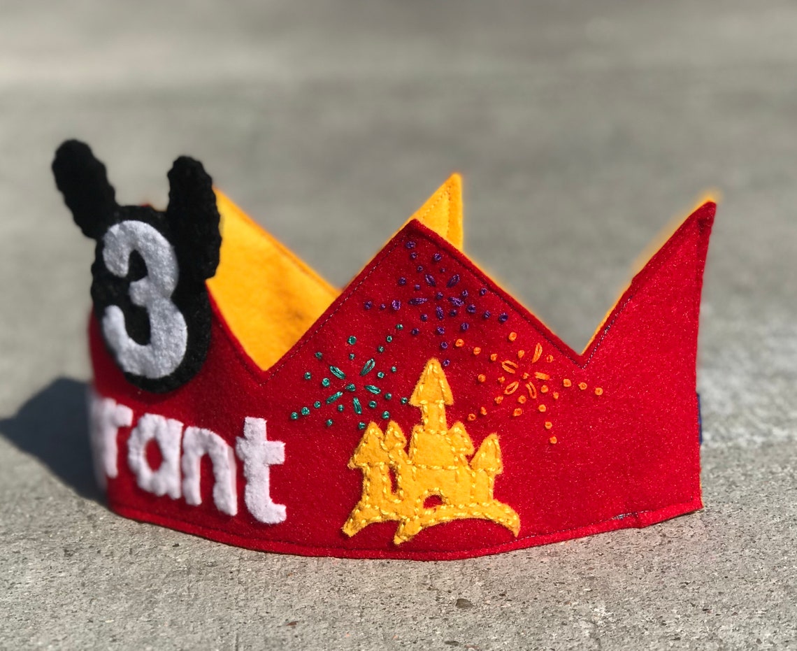 Mickey Mouse Themed Felt Birthday Crown Disney Birthday - Etsy