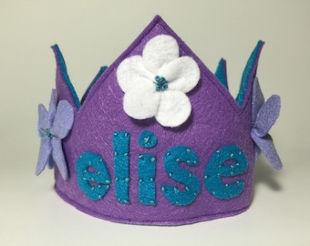 Nature Themed Girls Felt Crown Birthday Crown Spring Crown - Etsy