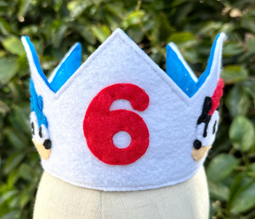 Sonic the Hedgehog -felt Birthday Crown - Sonic Birthday Crown - Shadow ...