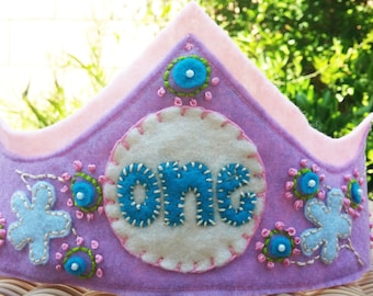 Nature Themed Girls Felt Crown Birthday Crown Spring Crown - Etsy