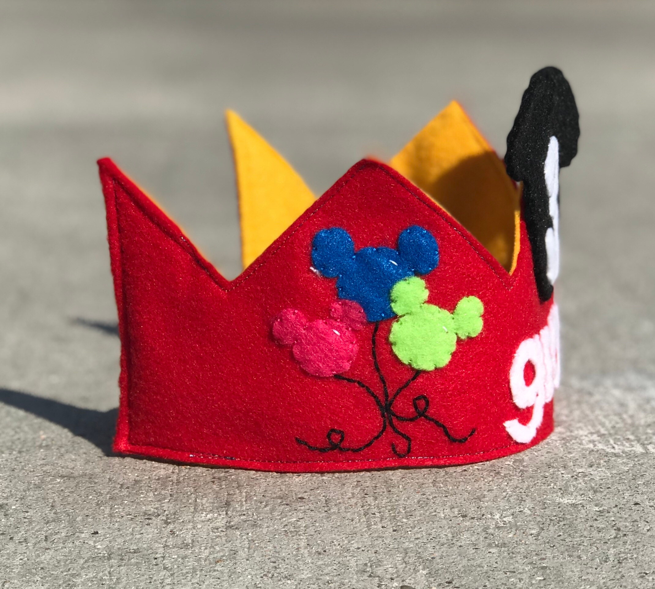 Mickey Mouse Themed Felt Birthday Crown Disney Birthday | Etsy