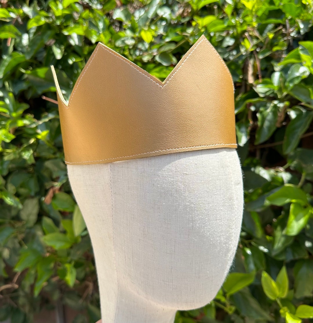Vegan Leather Birthday Crown, Large Birthday Crown, Leather Crown ...