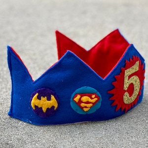 Superhero Theme Felt Birthday Crown - Etsy