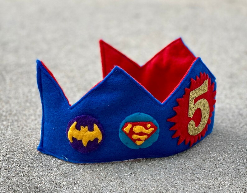 Superhero Theme Felt Birthday Crown Wonder Woman Bumblebee | Etsy