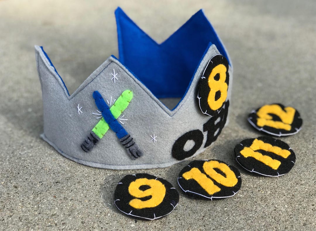 Personalized Felt Birthday Crown, Multiple Numbers Crown, Star Wars ...