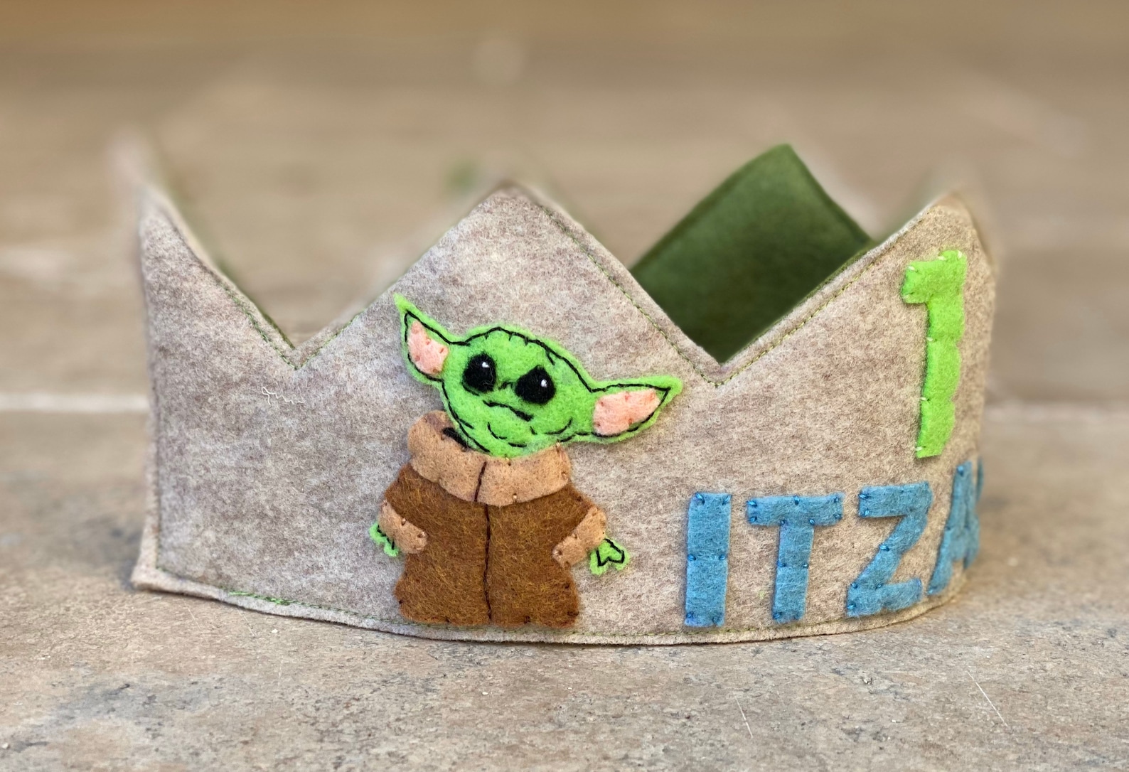 Baby Yoda Themed Felt Birthday Crown Party Hat Smash Cake - Etsy