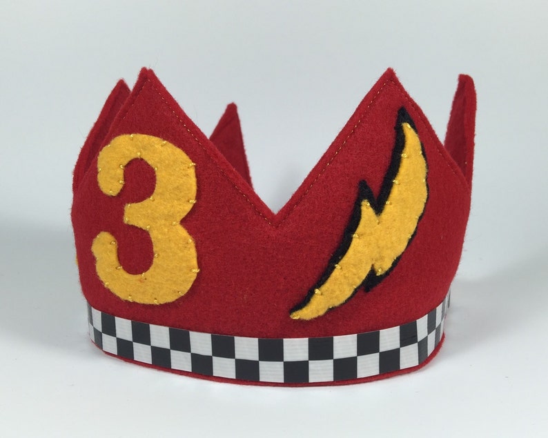 Lightning Mcqueen Themed Felt Birthday Crown - Cars Birthday - Mcqueen ...
