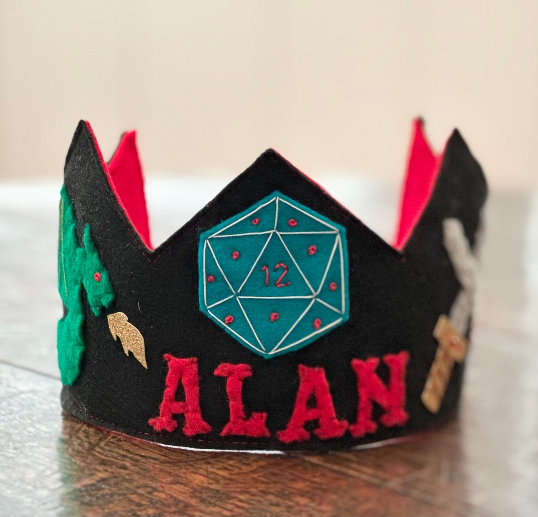 Dungeons and Dragons Themed Felt Birthday Crown - Dnd Theme Birthday ...