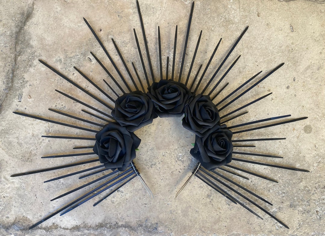 Halo Crown - Sunburst Crown - Roses Crown - Rose Halo - Gold Rose Crown ...