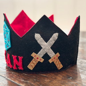 Dungeons and Dragons Themed Felt Birthday Crown - Dnd Theme Birthday ...