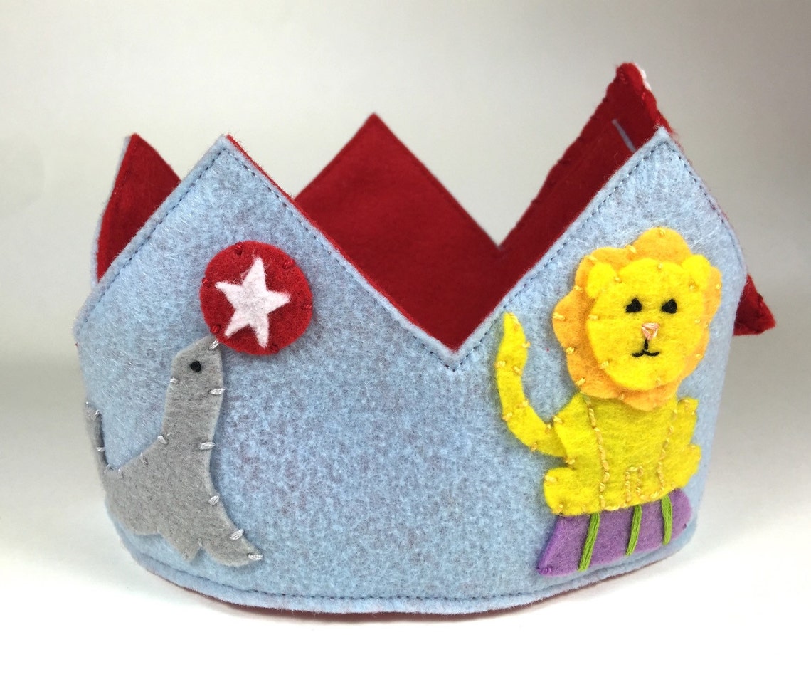 Circus Animals Felt Crown Felt Birthday Crown - Etsy