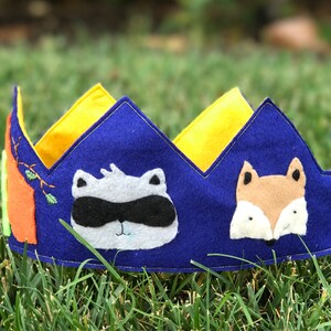 Forest Animals - Woodland Creatures Personalized Felt Crown - Smash ...