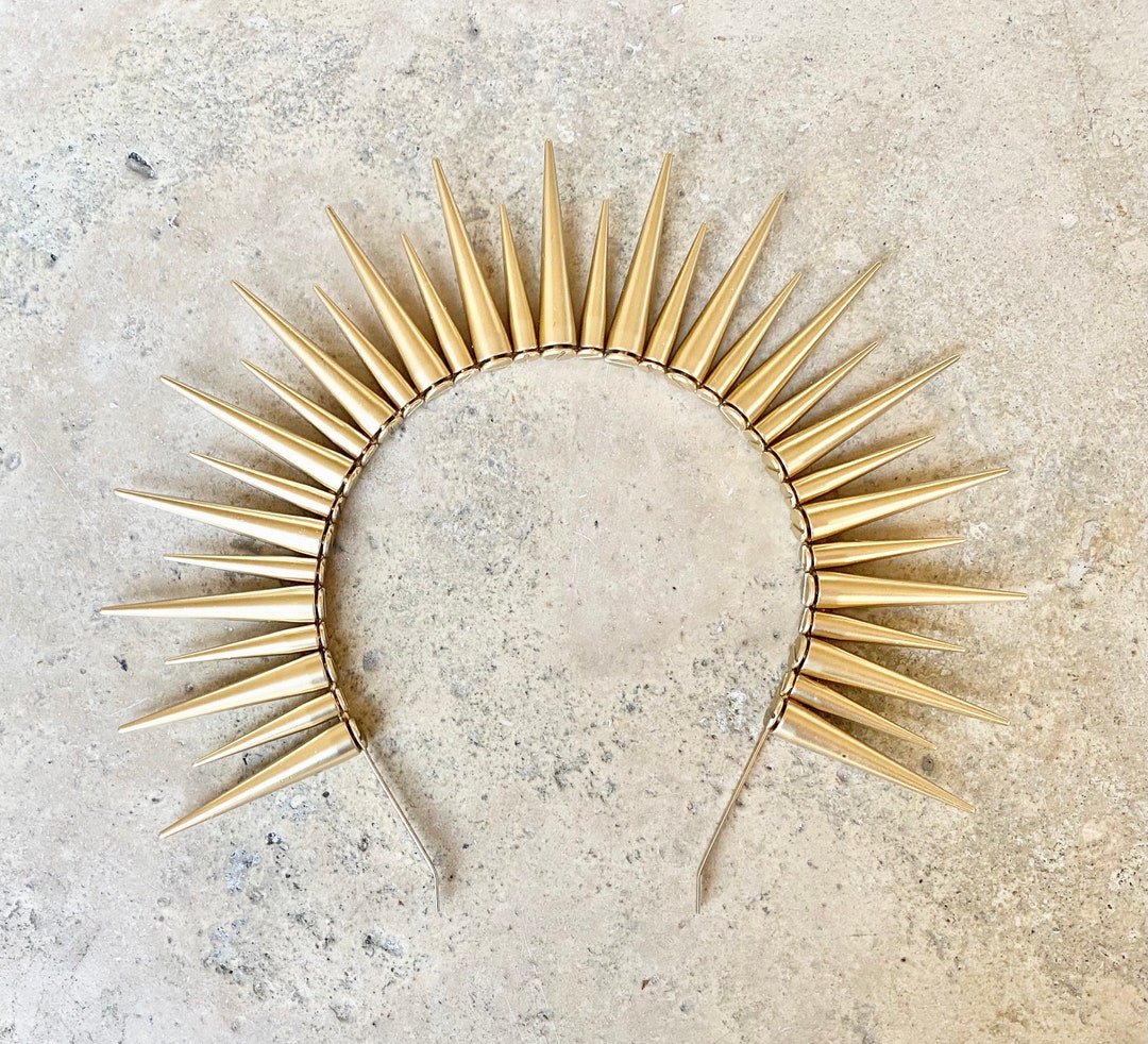 METAL Spike Halo Crown - Sunburst Crown - Customizable -sunburst Halo ...