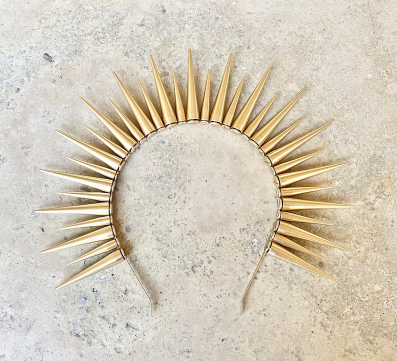 METAL Spike Halo Crown Sunburst Crown Customizable - Etsy