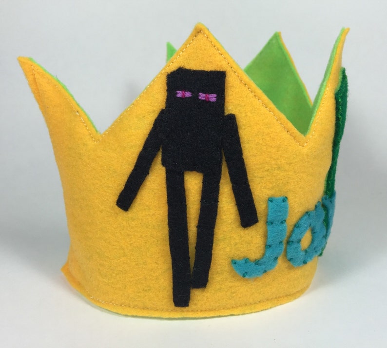 Minecraft Themed Felt Birthday Crown Endermam Creeper | Etsy