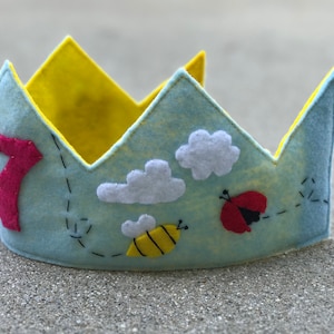 Nature Themed Girls Felt Crown - Birthday Crown - Spring Crown - Etsy