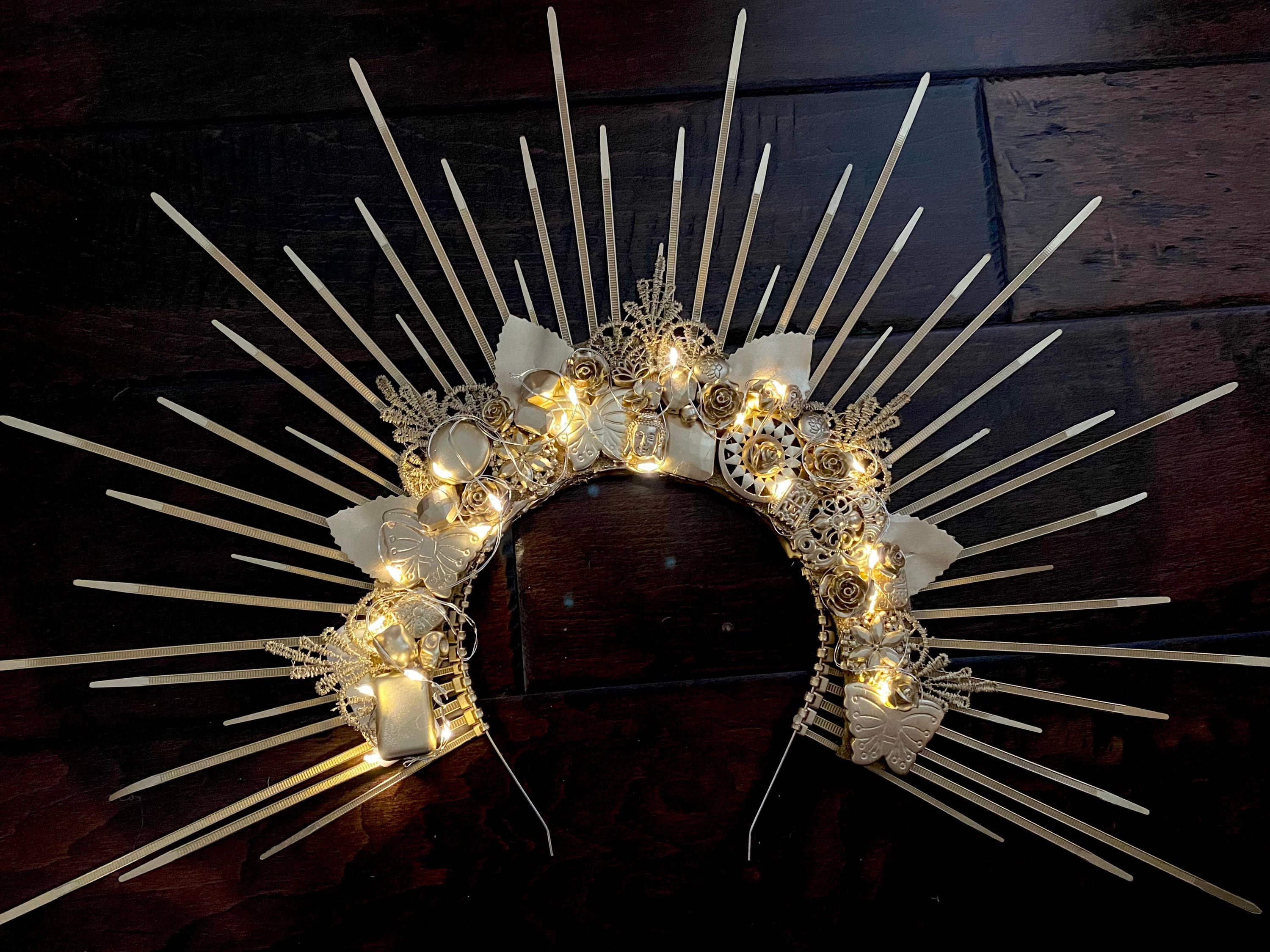 LIGHT UP Halo Crown Sunburst Crown Embellished Halo Gold - Etsy Australia