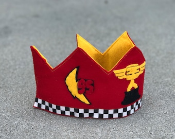 Lightning Mcqueen Themed Felt Birthday Crown Cars Birthday | Etsy