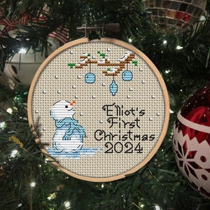 Baby's First Christmas Customizable and Personalized 4 CROSS STITCH ...