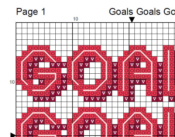 Goals Goals Goals Neon Cross Stitch Pattern PDF Fun | Etsy