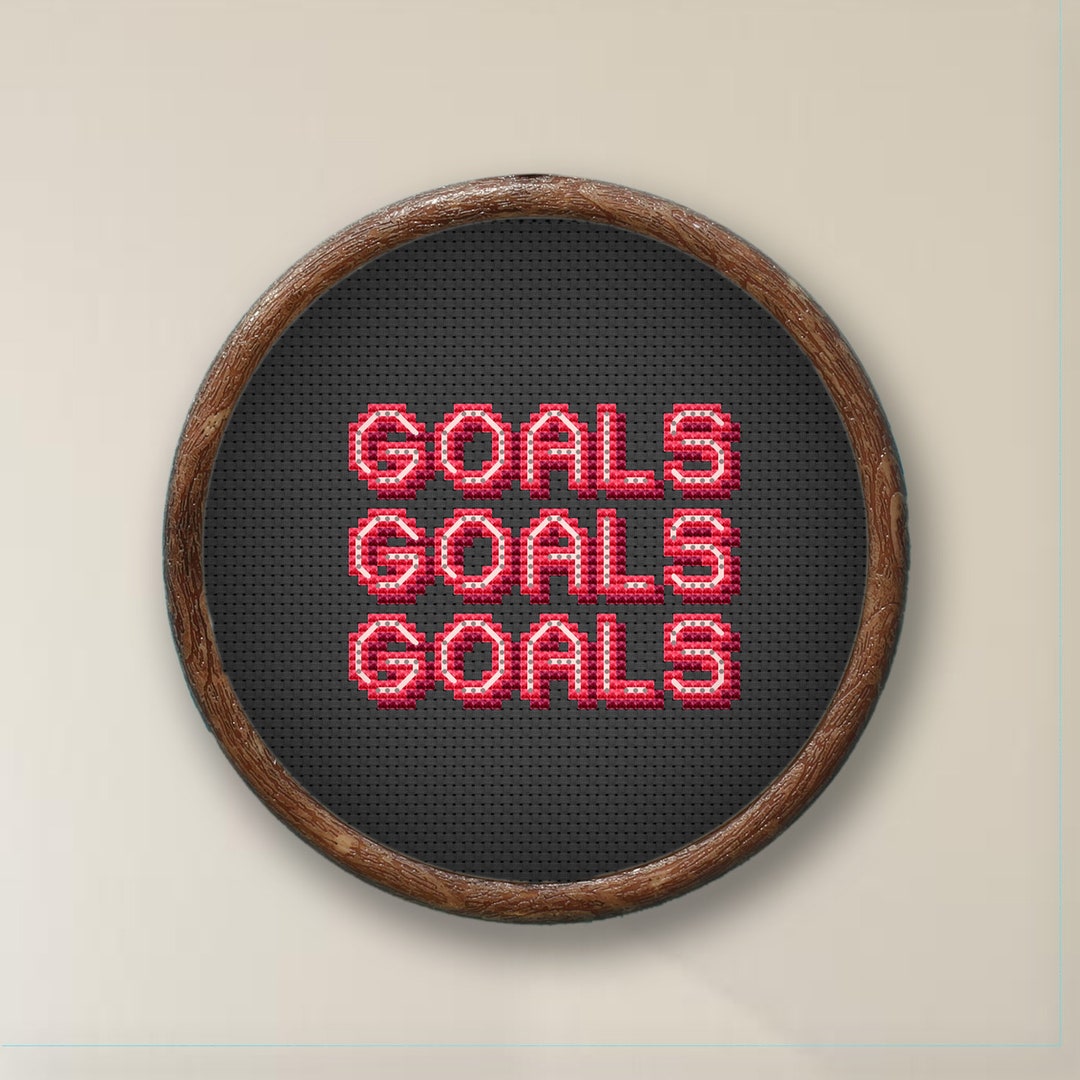 Goals Goals Goals - Neon - Cross Stitch Pattern PDF - Fun, Easy, Quick ...
