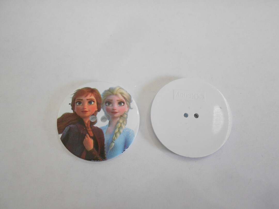 Novelty Button Sew Thru - ELSA & ANNA - Frozen 1 1/4" - Etsy