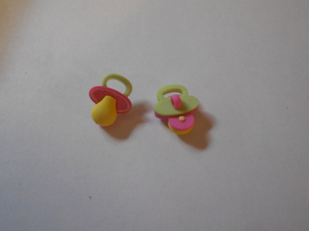 Novelty Button - Binky or Pacifier - Pink, Green & Yellow 3/4" - Etsy