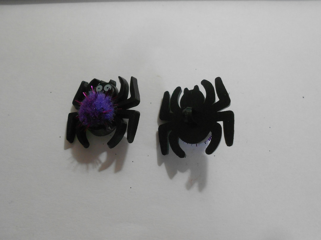 Novelty Button - POM-POM SPIDER - Purple 1" - Etsy