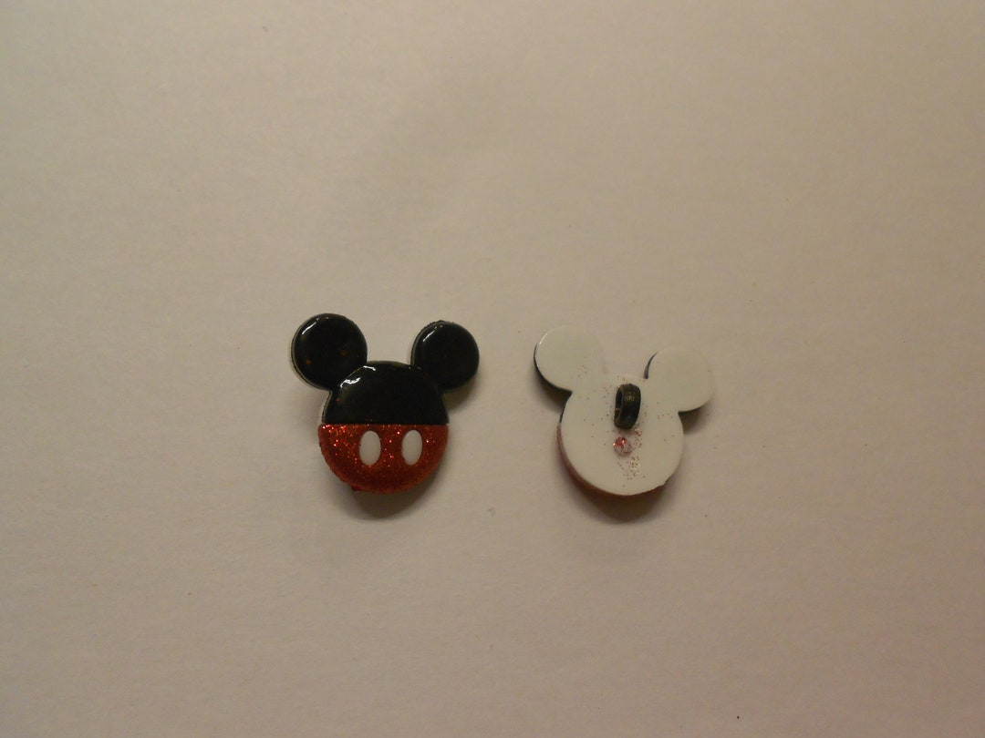 Novelty Button - Mickey Mouse Head - Traditional (black/red) 7/8" - Etsy